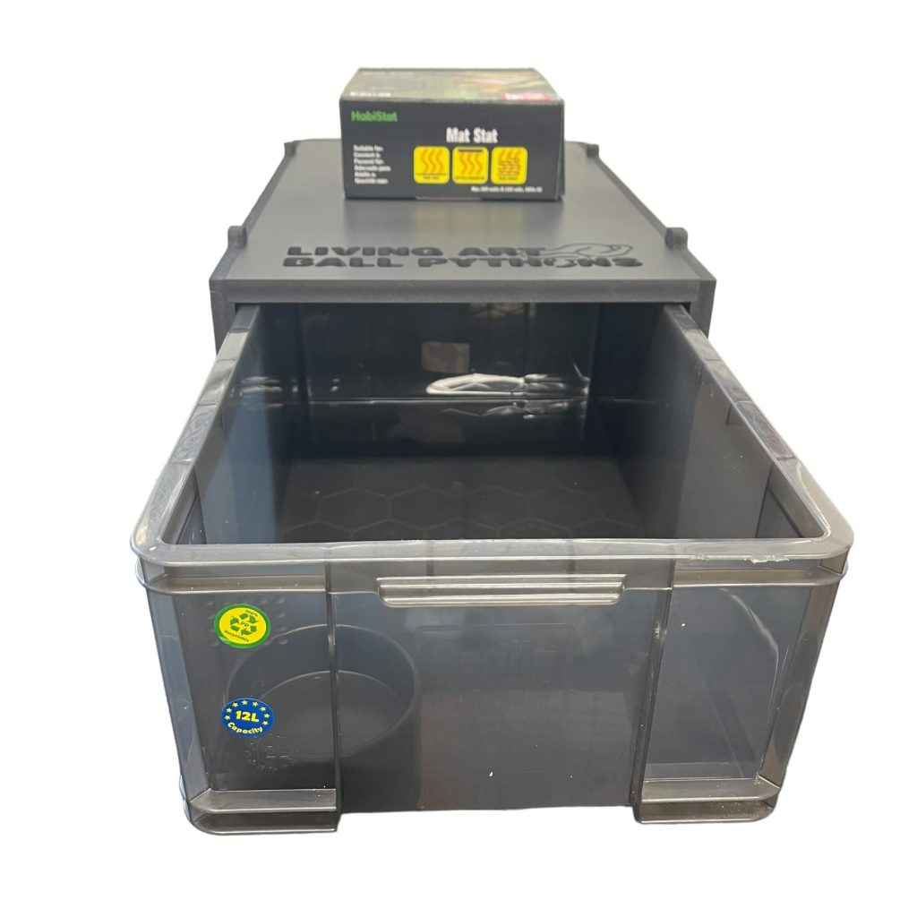 Black 12 Litre Ball Python Set Up Kit - Living Art Ball Pythons