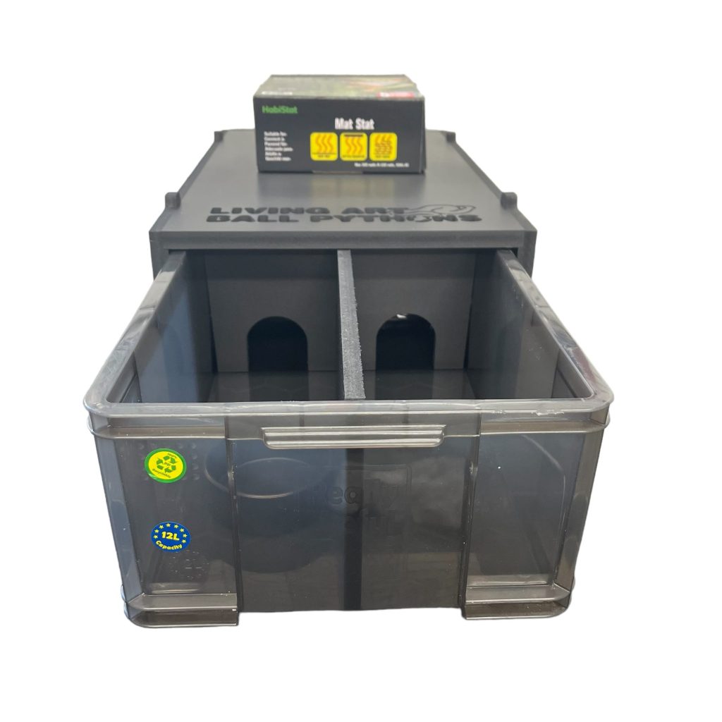 Black 12 Litre Ball Python Set Up Kit - Living Art Ball Pythons