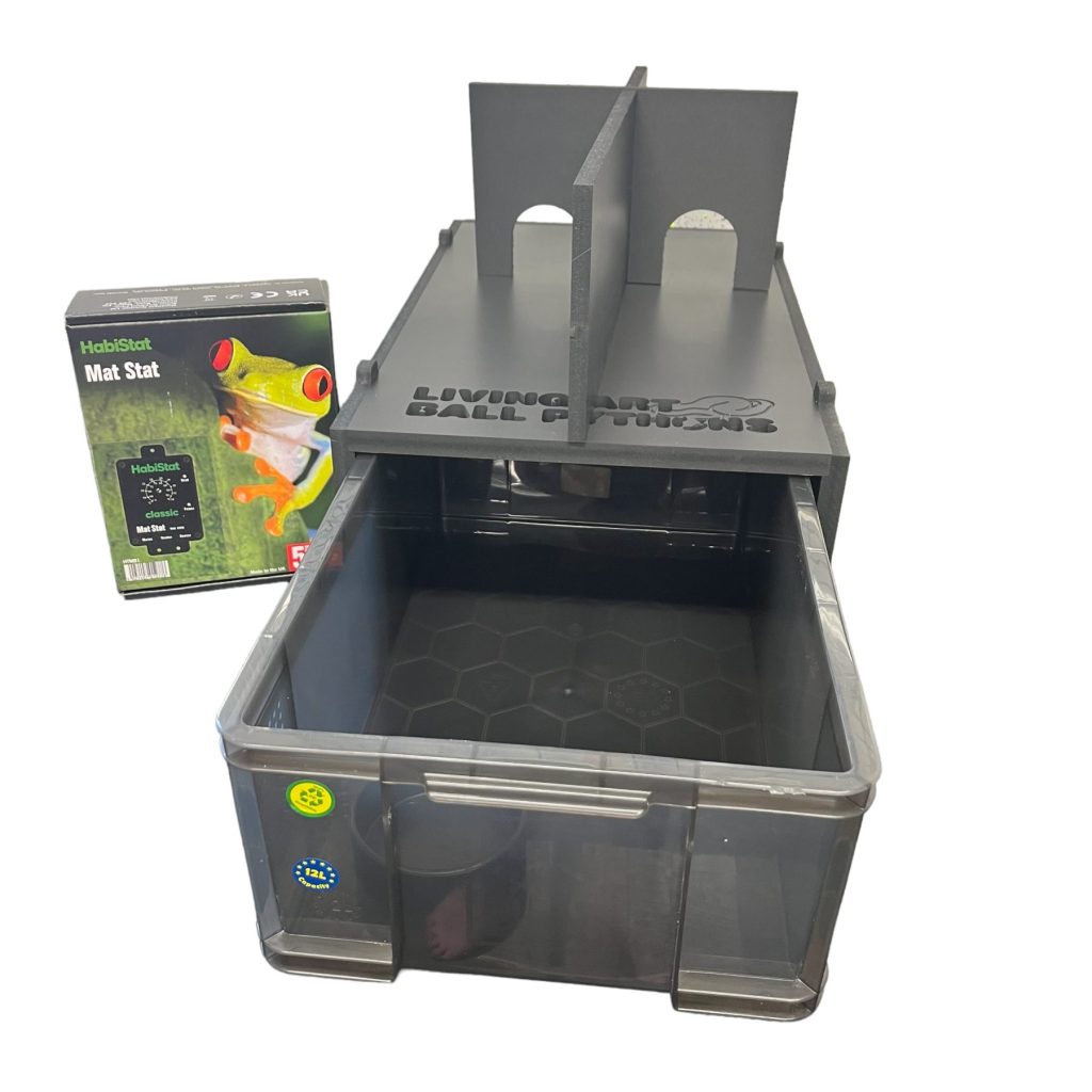 Black 12 Litre Ball Python Set Up Kit - Living Art Ball Pythons